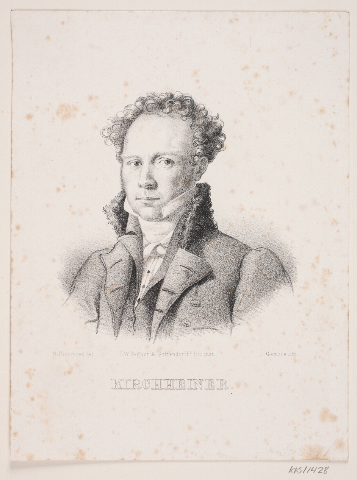 Johan Frederik Kirchheiner, 1851, Peter Henrik Gemzøe, Niels Simonsen ...