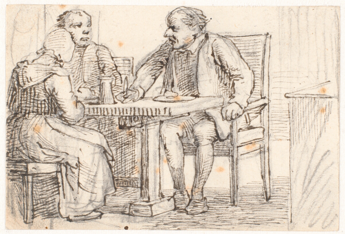 En afbrydelse i måltidet hos bønderne, 1870 – 1873, Wilhelm Marstrand | SMK Open