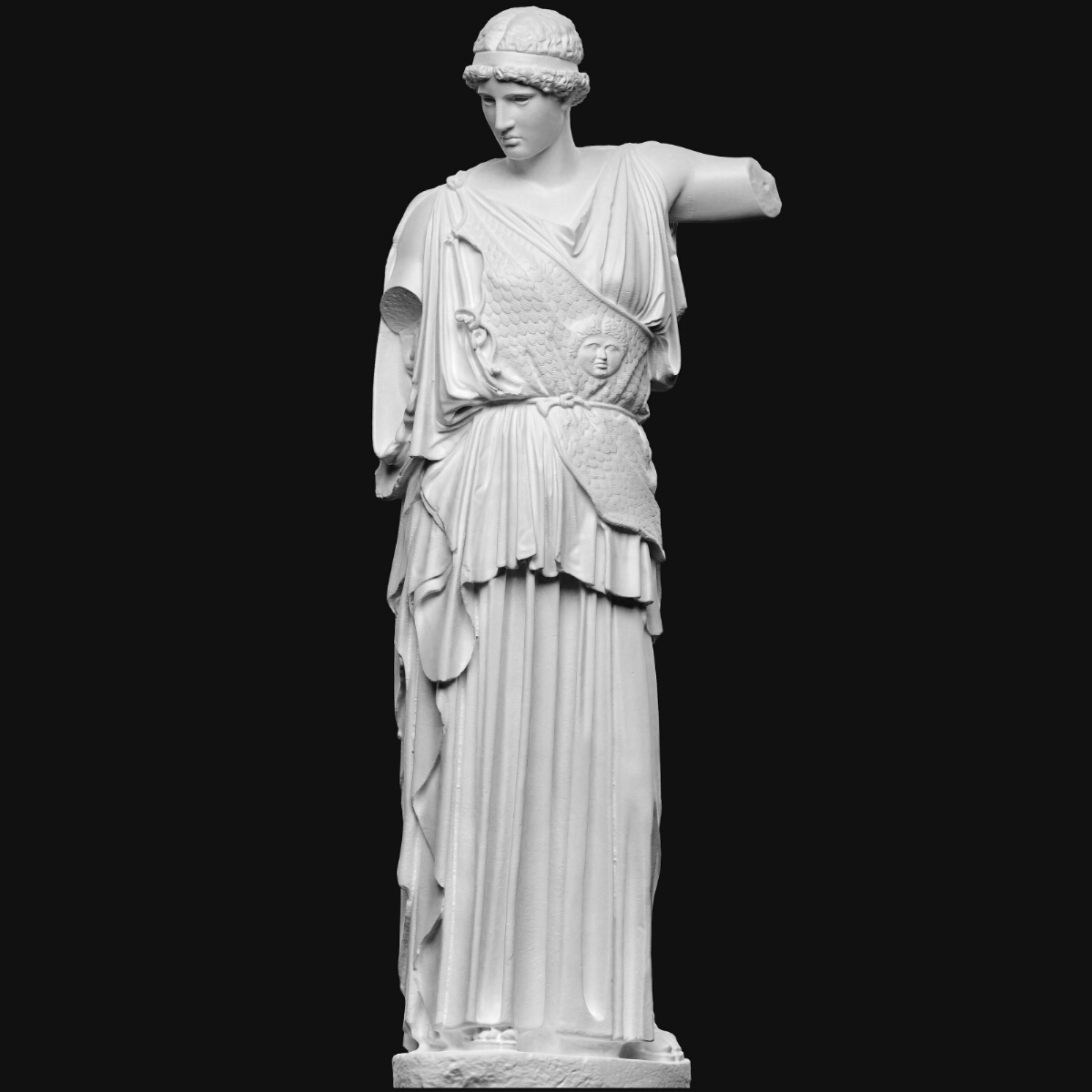 Rekonstruktion af Athena Lemnia ved Furtwängler med torso i Dresden og ...
