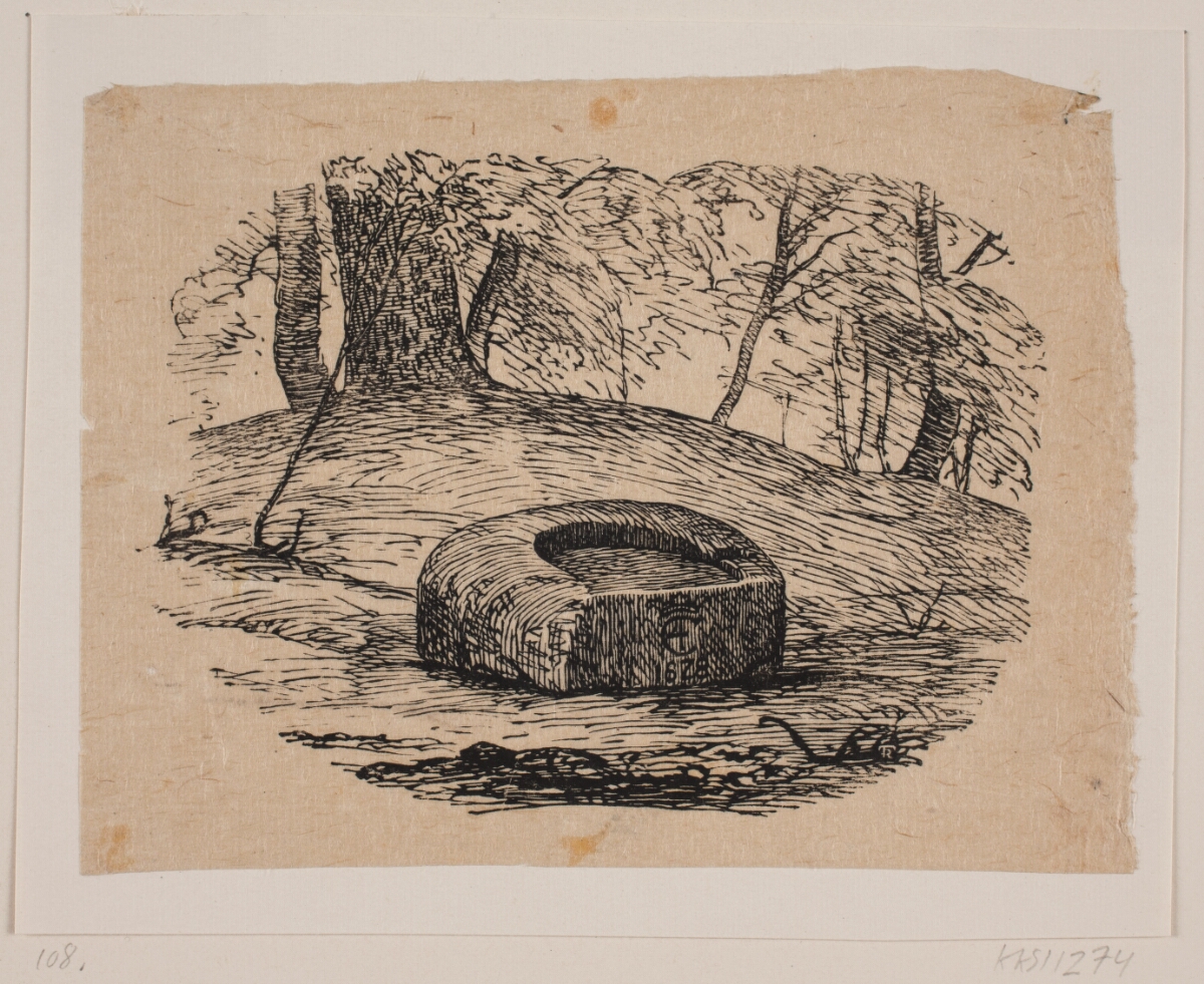 Chr. 4's sten i Frederiksborg, 1841, Carl Peter Theodor Rothweiler, P.C ...