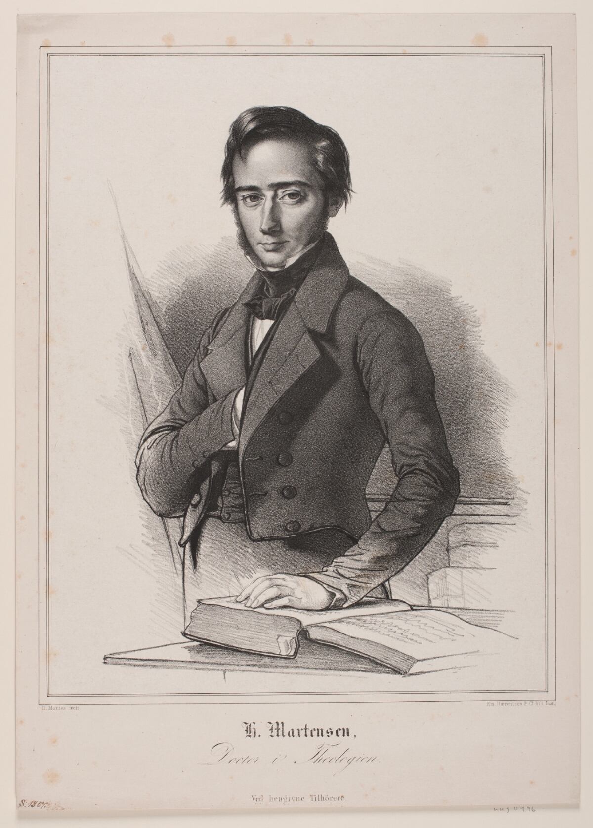 Biskop Hans Lassen Martensen, 1841, David Monies, Em. Bærentzen's ...