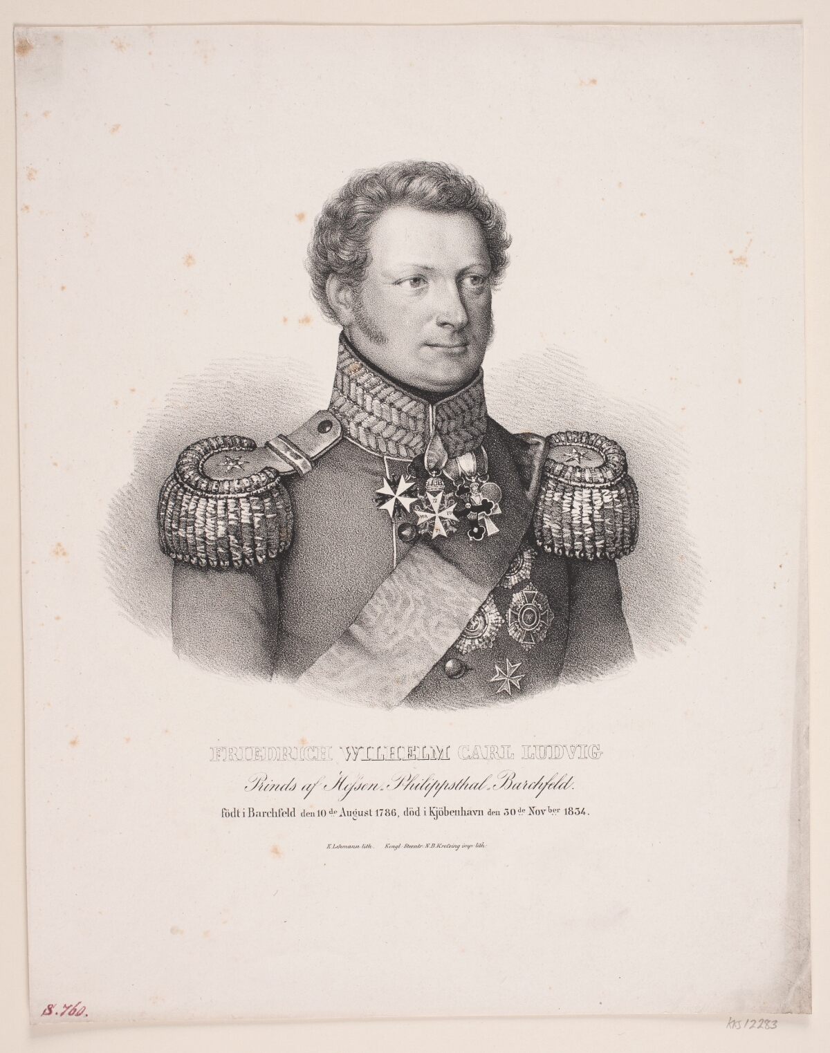 Prins Wilhelm af Hessen-Philipsthal, 1820 – 1843, Edvard Lehmann, Det ...