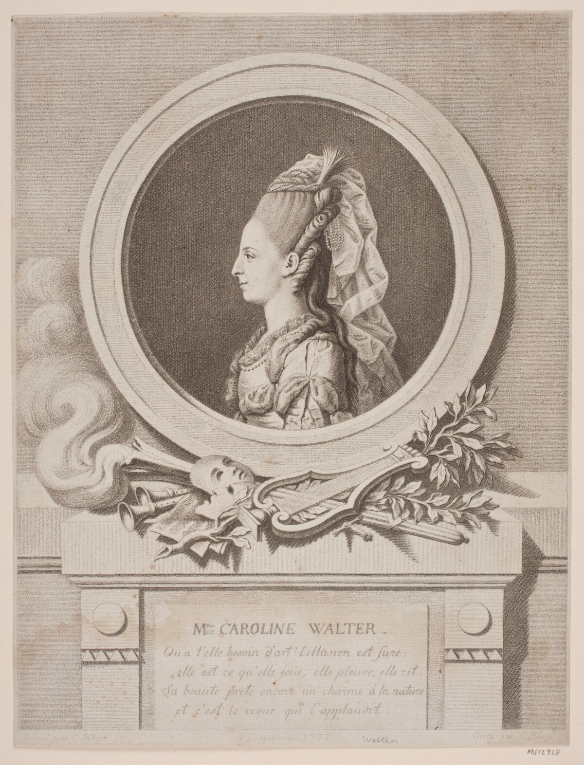 Caroline Walter, 1777, Terkel Kleve, Cornelius Høyer | SMK Open