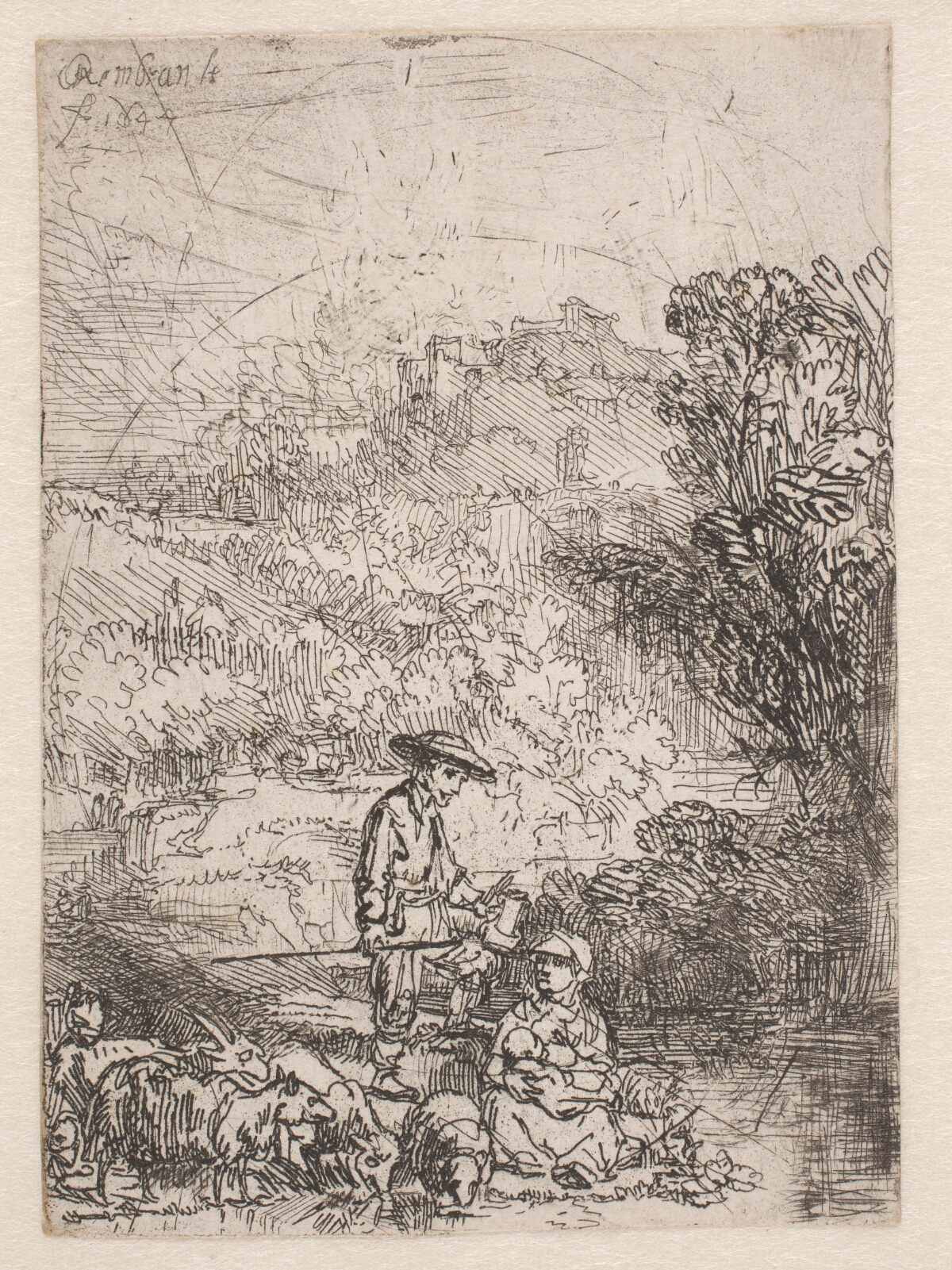 Hyrden og hans familie, 1644, Rembrandt van Rijn | SMK Open