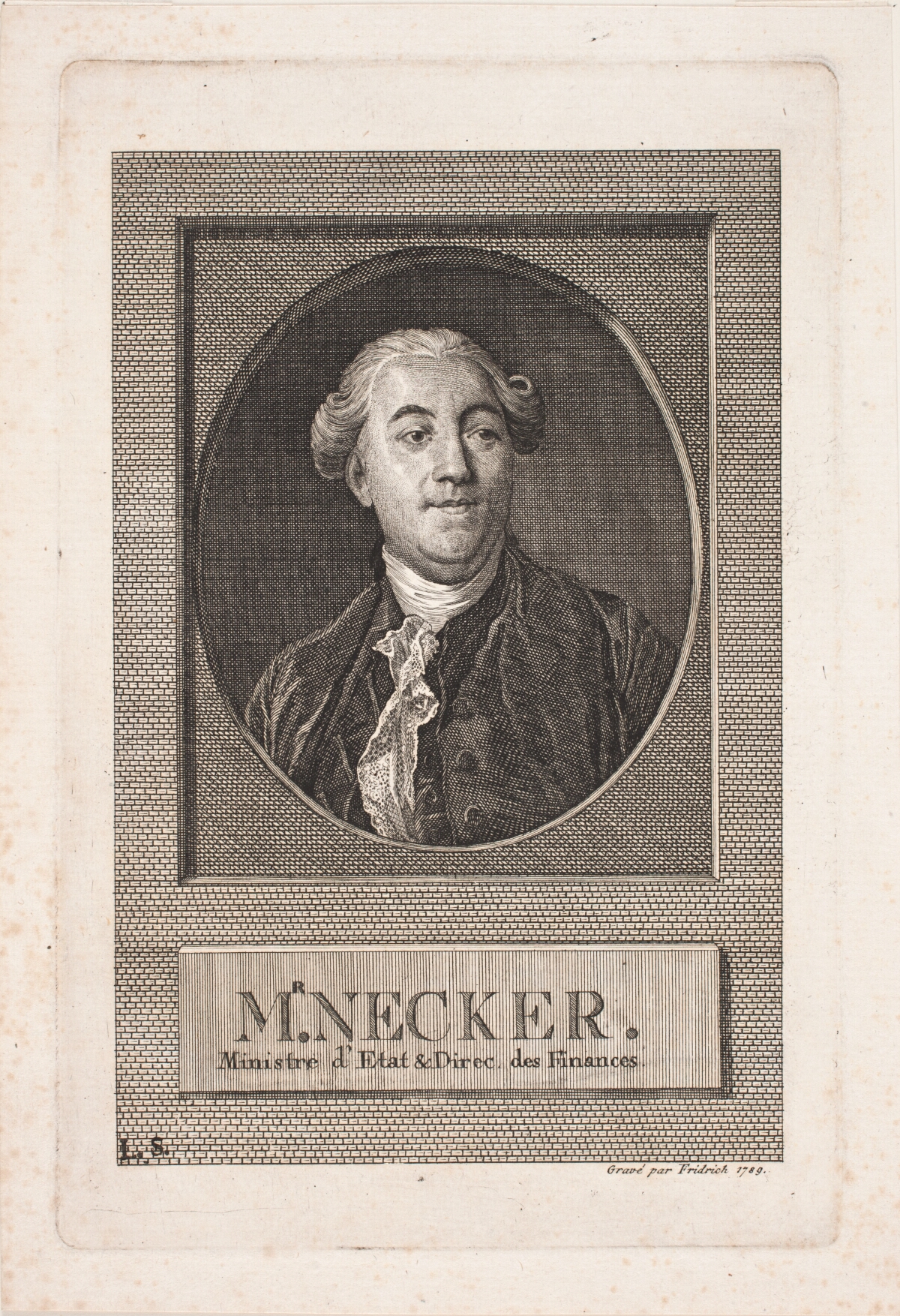 Jacques Necker, 1789, Johann Gottlieb Friedrich | SMK Open