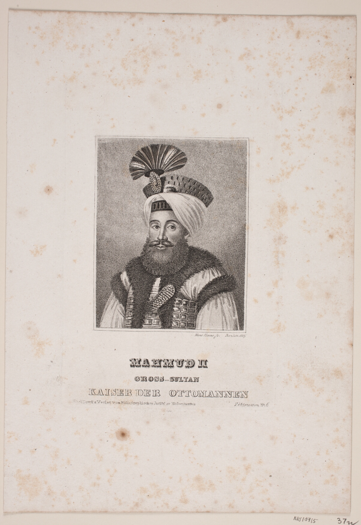 Mahmud II, 1829, Meno Haas, Bibliographischen Institut in ...