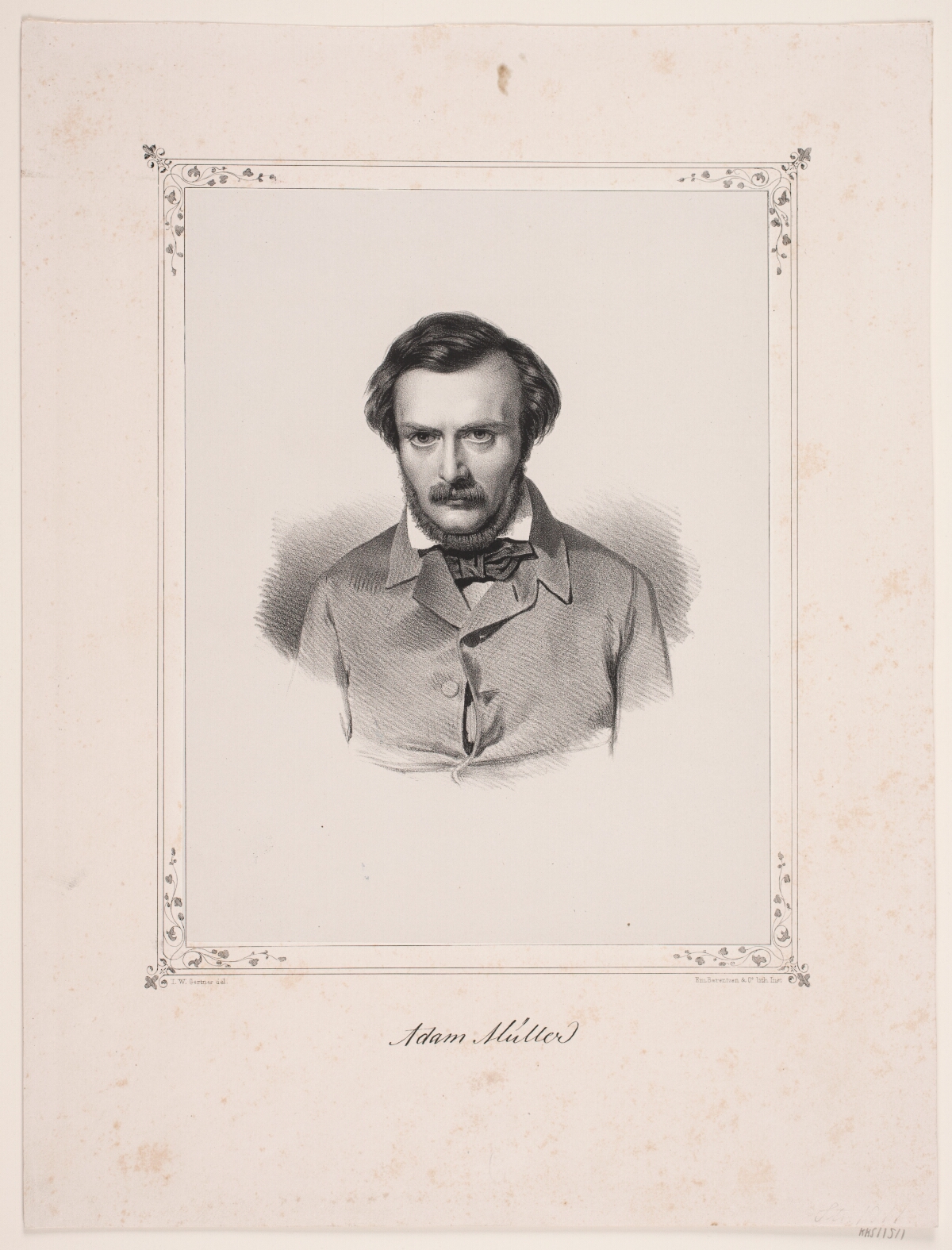 Adam Müller, 1840 – 1849, J.V. Gertner, Em. Bærentzen's lithographiske ...