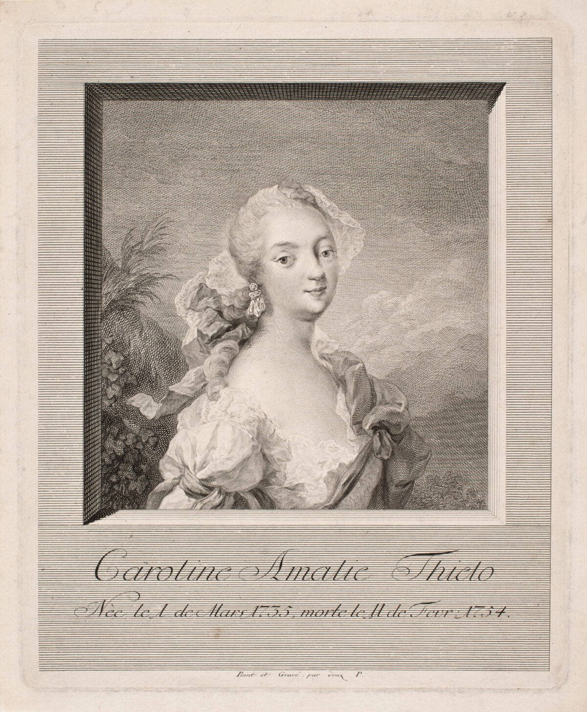 Skuespillerinden Caroline Amalie Thielo, 1754 – 1757, Preisler, Johan ...