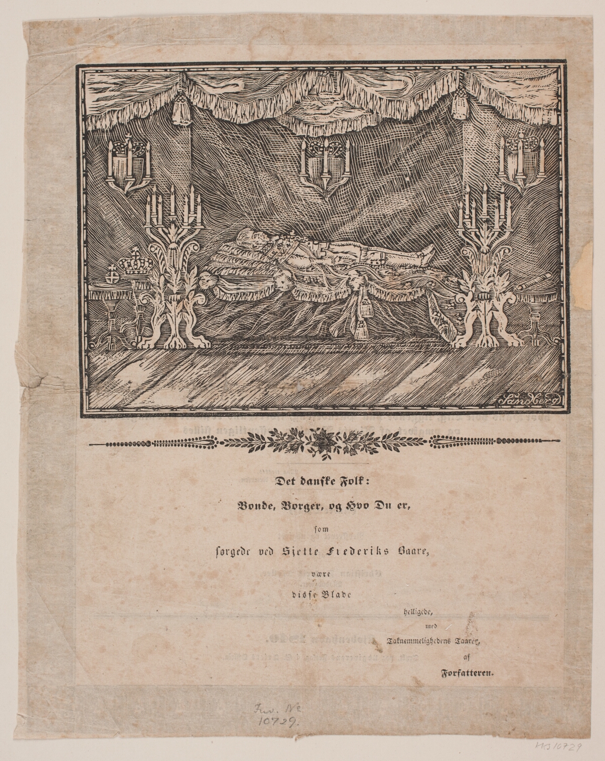 Frederik den 6. på lit de parade, 1839 – 1885, Carl Leonard Sandberg ...