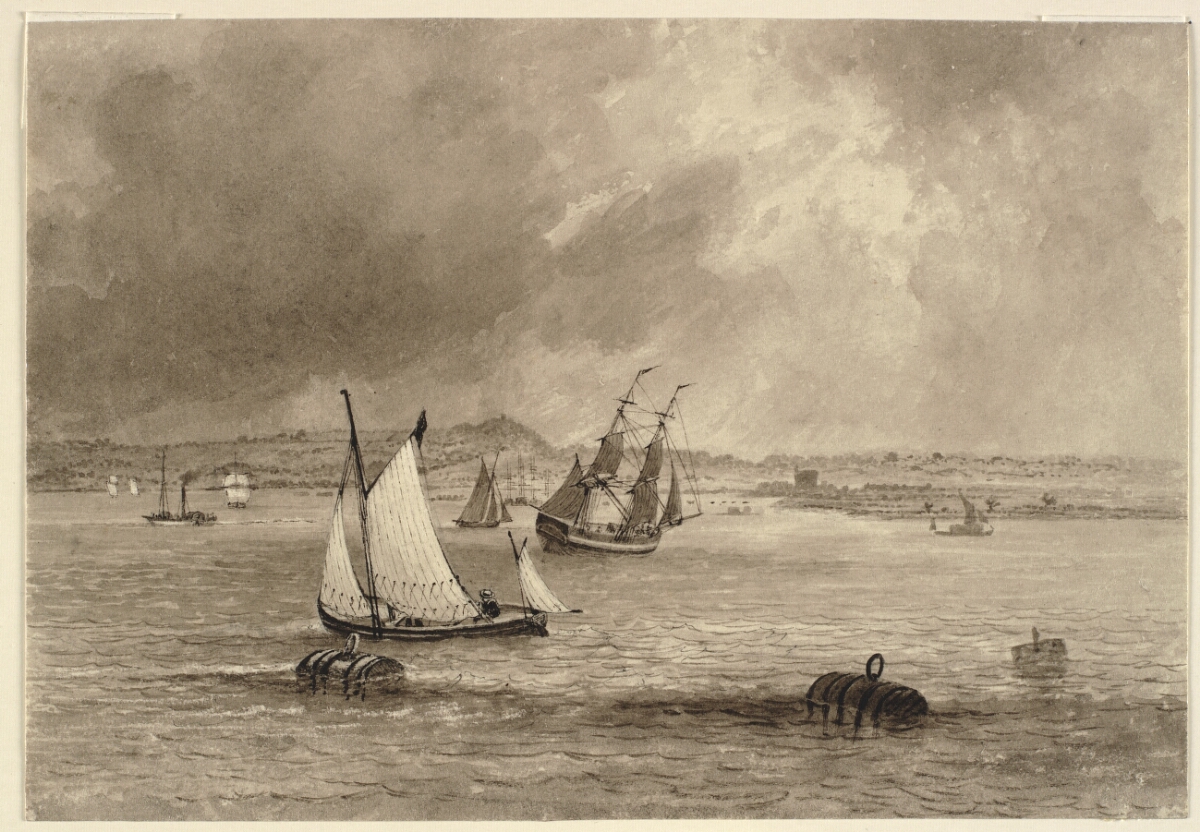 Skibe ud for en kyst, 1806 – 1859, Joseph Murray Ince | SMK Open