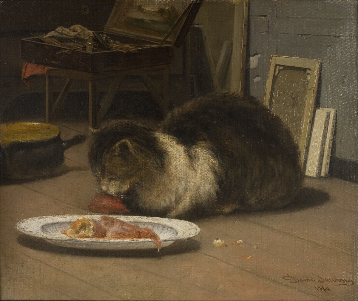 Katten i atelieret, 1860, David Jacobsen | SMK Open