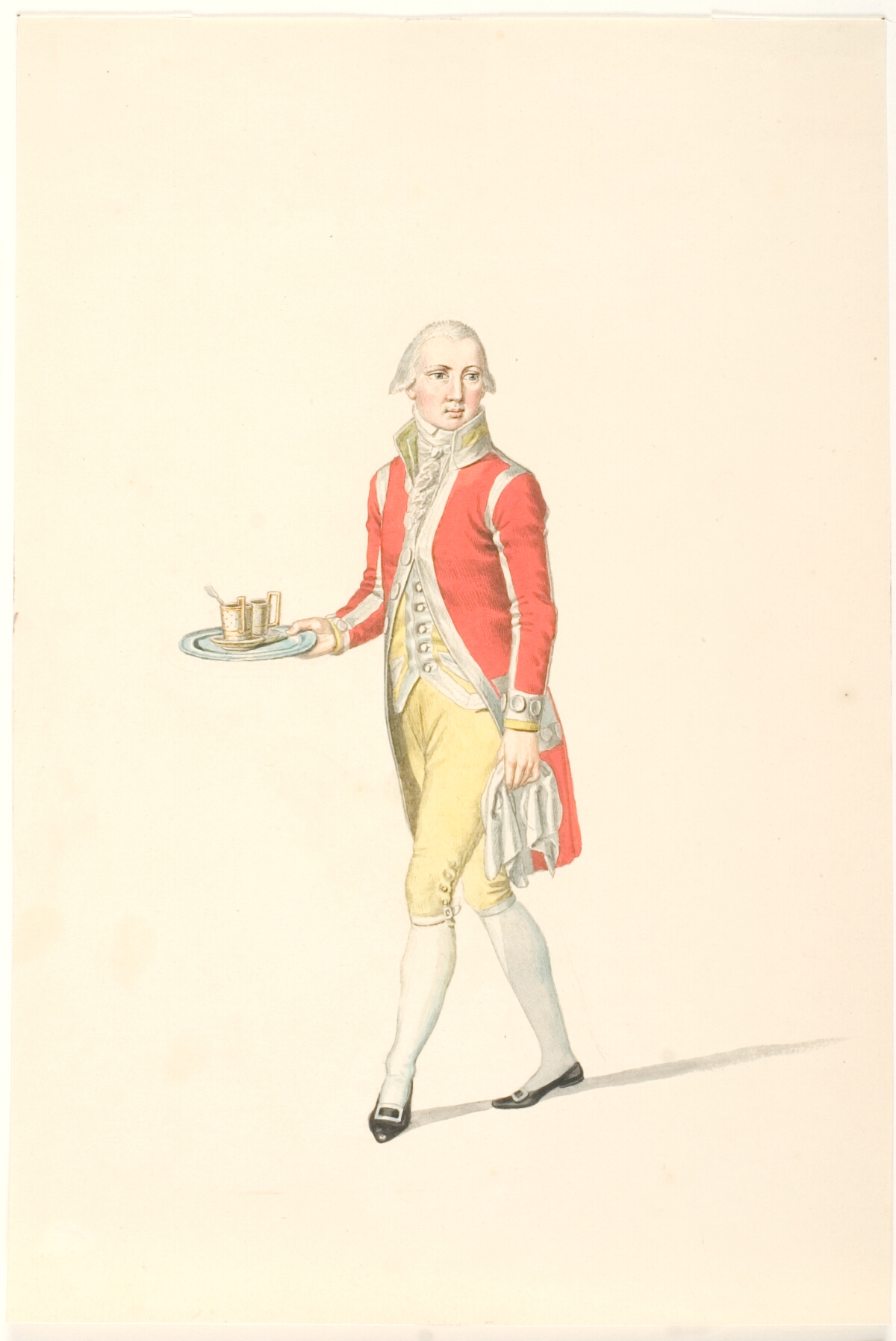 Kongelig lakaj med bakke med kopper, 1807, Johannes Senn | SMK Open