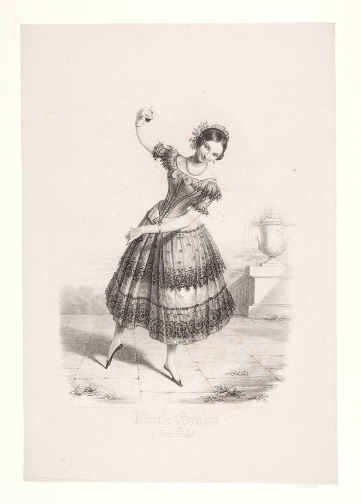 Lucile Grahn i Cachucha, 1839, Emil Ditlev Bærentzen, Em. Bærentzen's ...