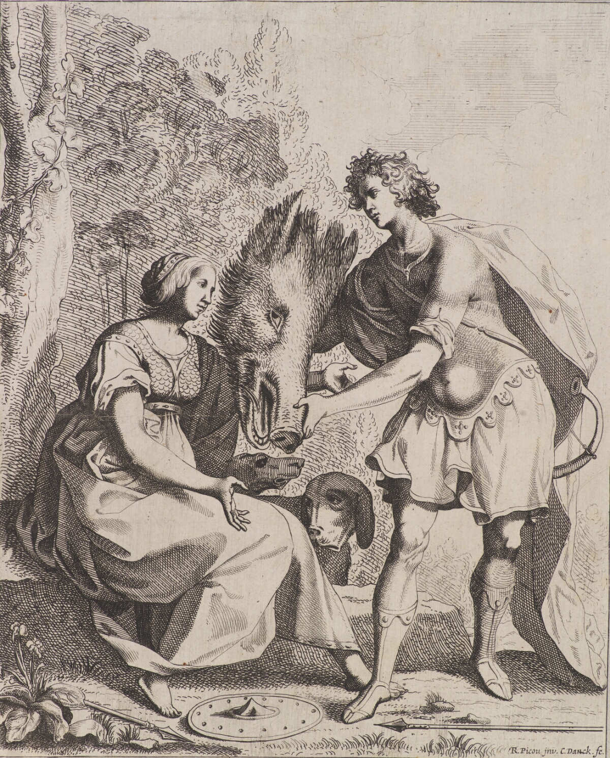 Meleager og Atalanta, 1603 – 1656, Cornelis Danckerts I, Robert Picou ...
