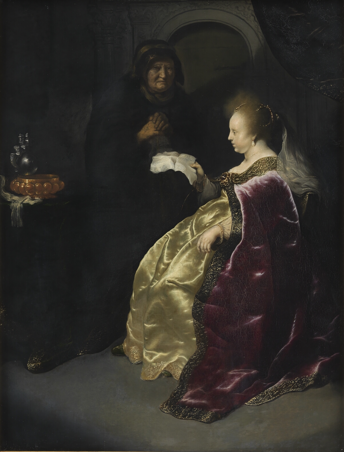 Ester læser Hamans skrivelse om jødernes udryddelse, 1630 – 1639, Salomon Koninck, Rembrandt van ...