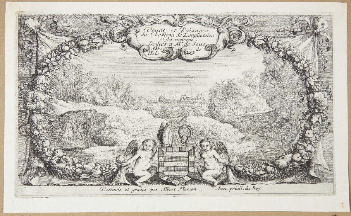 Titelblad til "Udsigter ved Slottet Longuetoise", 1620 – 1669, Albert ...