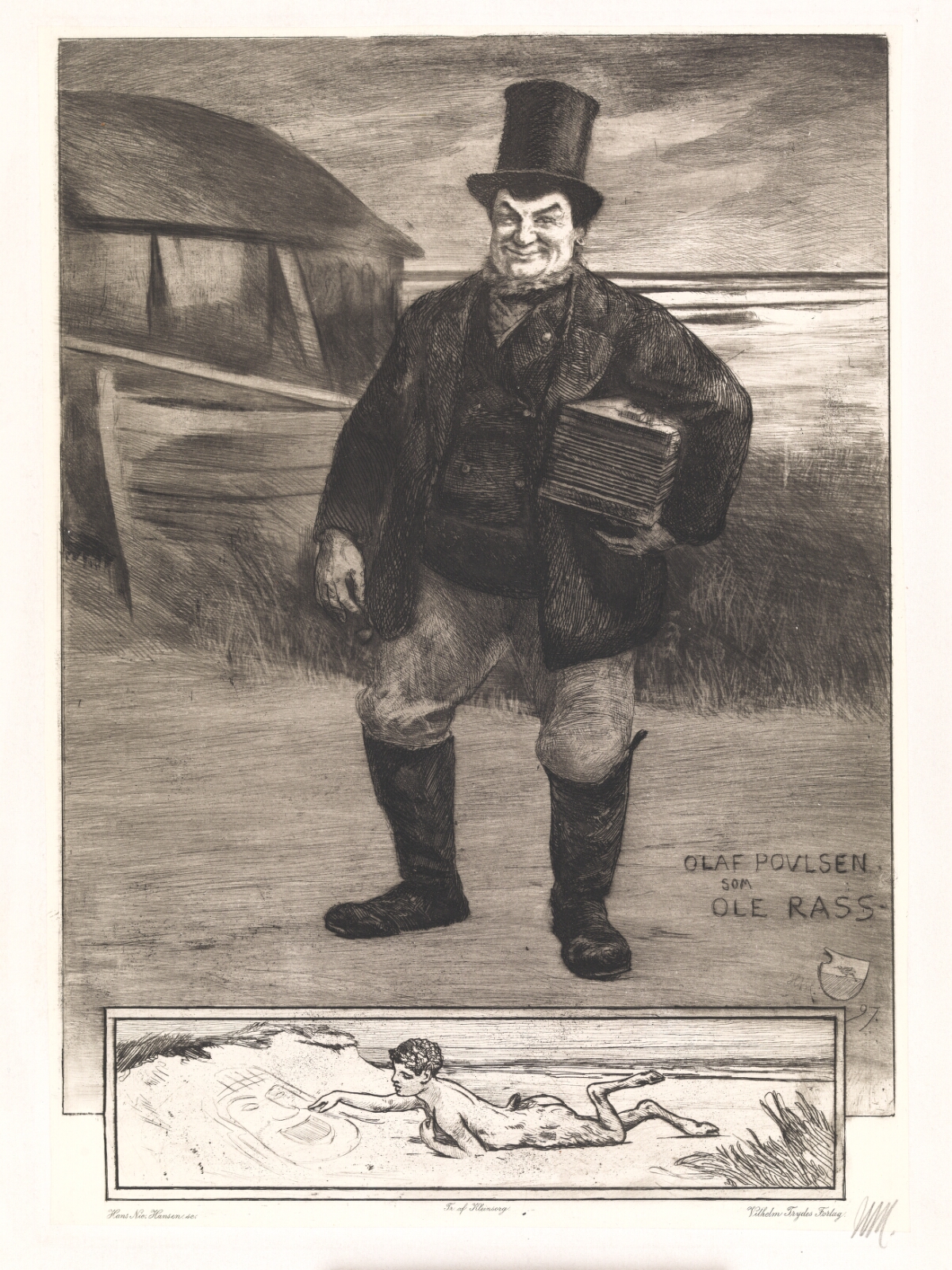 Olaf Povlsen som Ole Rass, 1897, Hans Nikolaj Hansen, Vilhelm Tryde ...