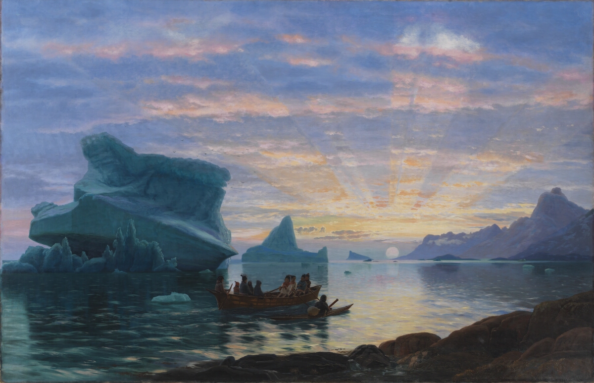 Midnatsstemning ved den grønlandske kyst, 1872, Carl Rasmussen | SMK Open