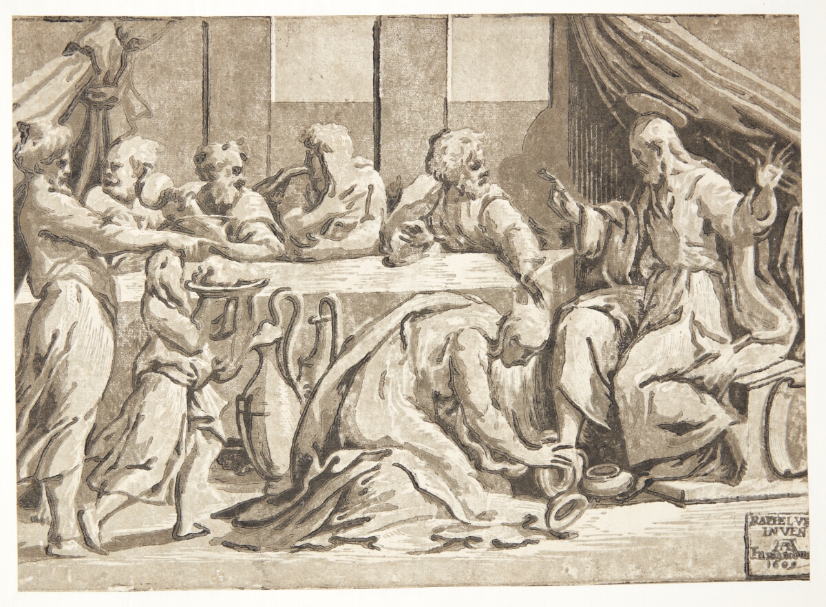 Jesus i Simon Farisæerens hus, 1480 – 1532, Ugo da Carpi, Raphael | SMK ...