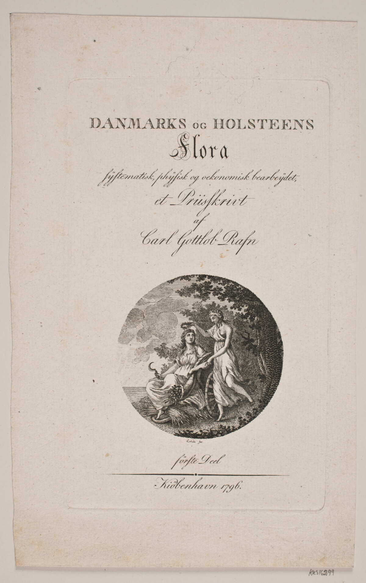 Titelblad til Danmarks og Holsteens Flora, 1796, Gerhard Ludvig Lahde ...