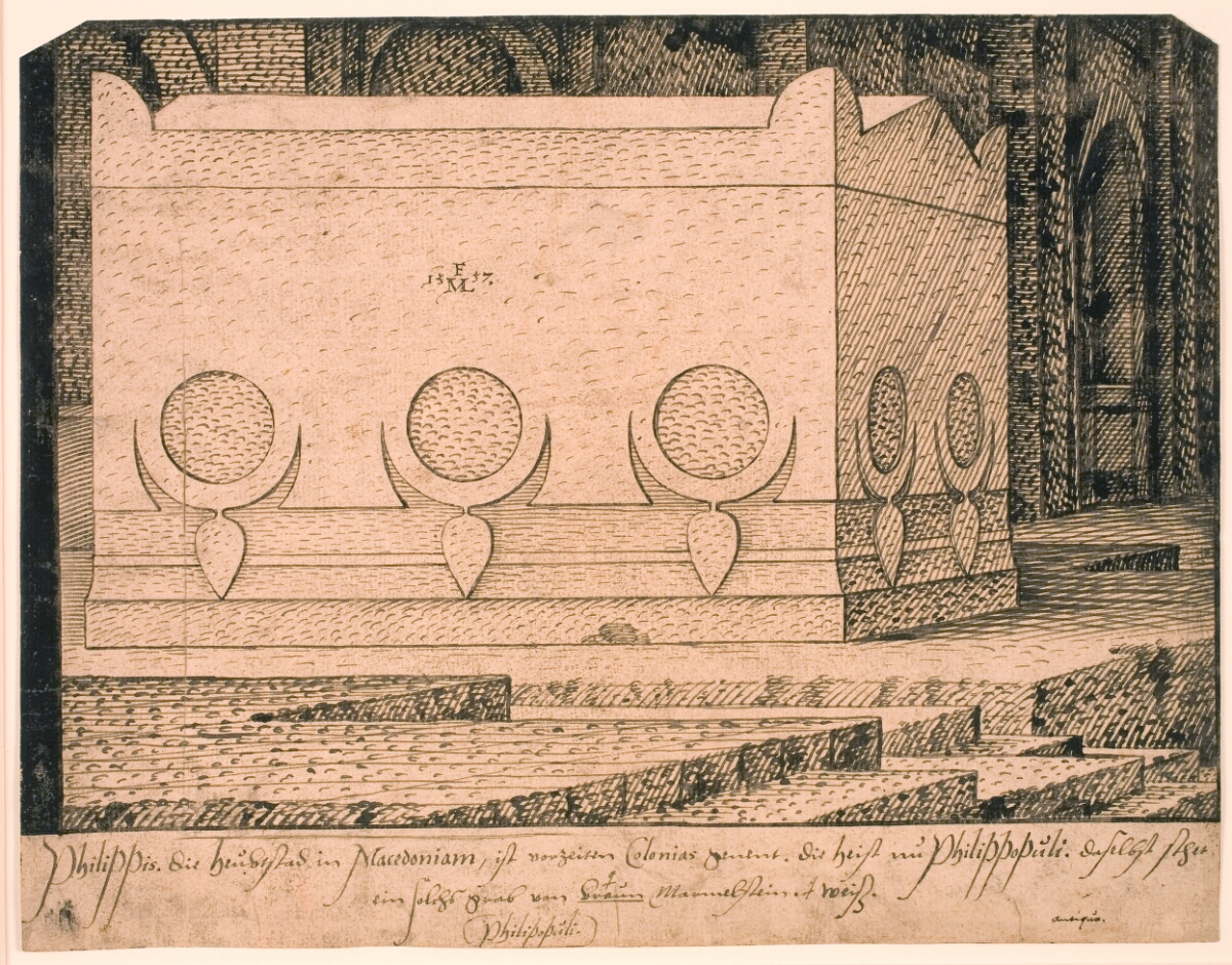 En sarkofag i Plovdiv eller Philippis, 1560 – 1564, Melchior Lorck ...
