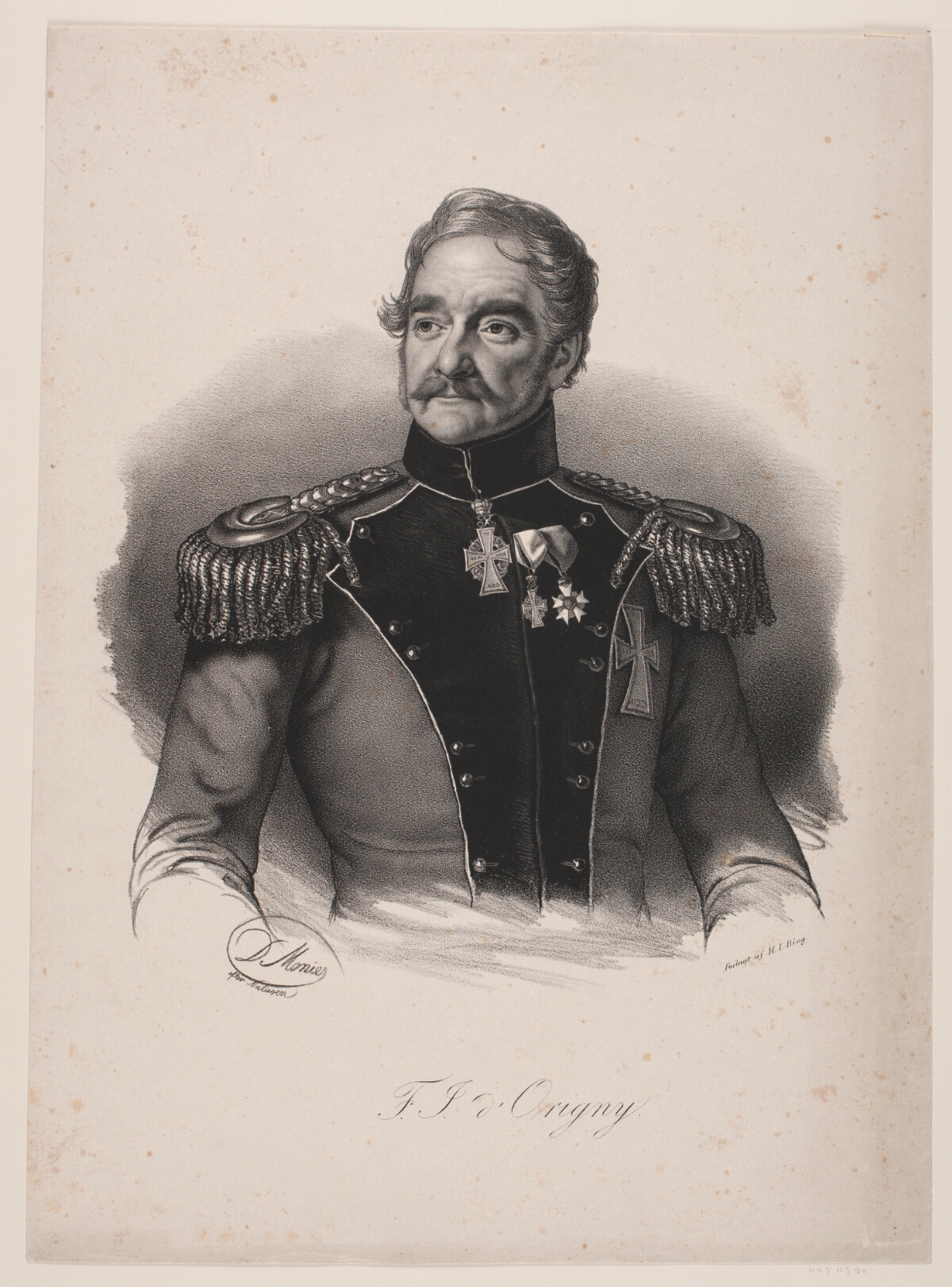 Oberst F.J. d´Origny, 1839, David Monies, H.I Bing & Søn | SMK Open