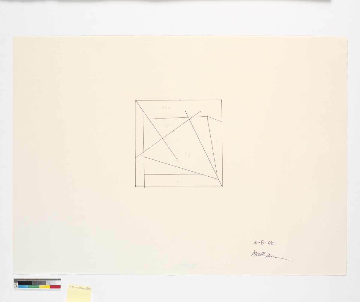 Stilladspartitur til maleriet "Den sorte firkant i sne. Opus 6", 1980 ...