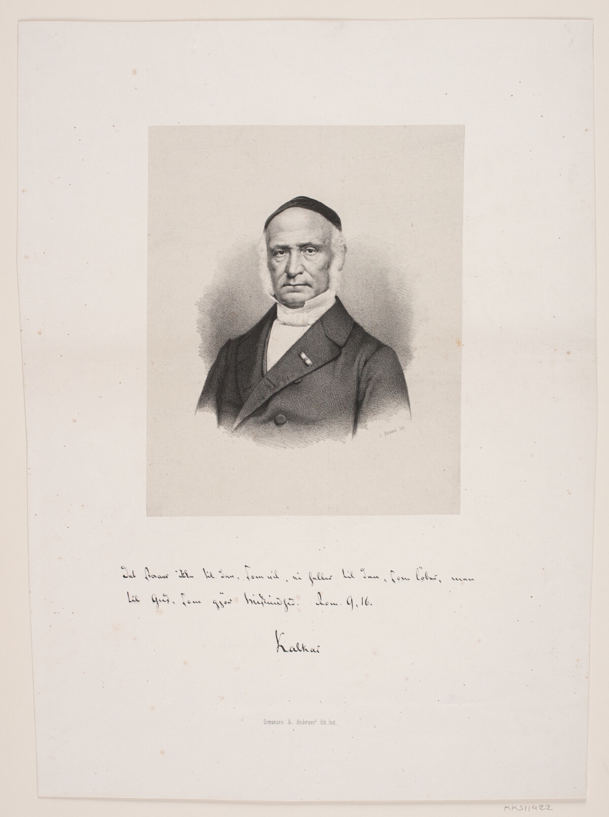 C. A. H. Kalkar, 1839, Johan Christian Emil Hassel | SMK Open