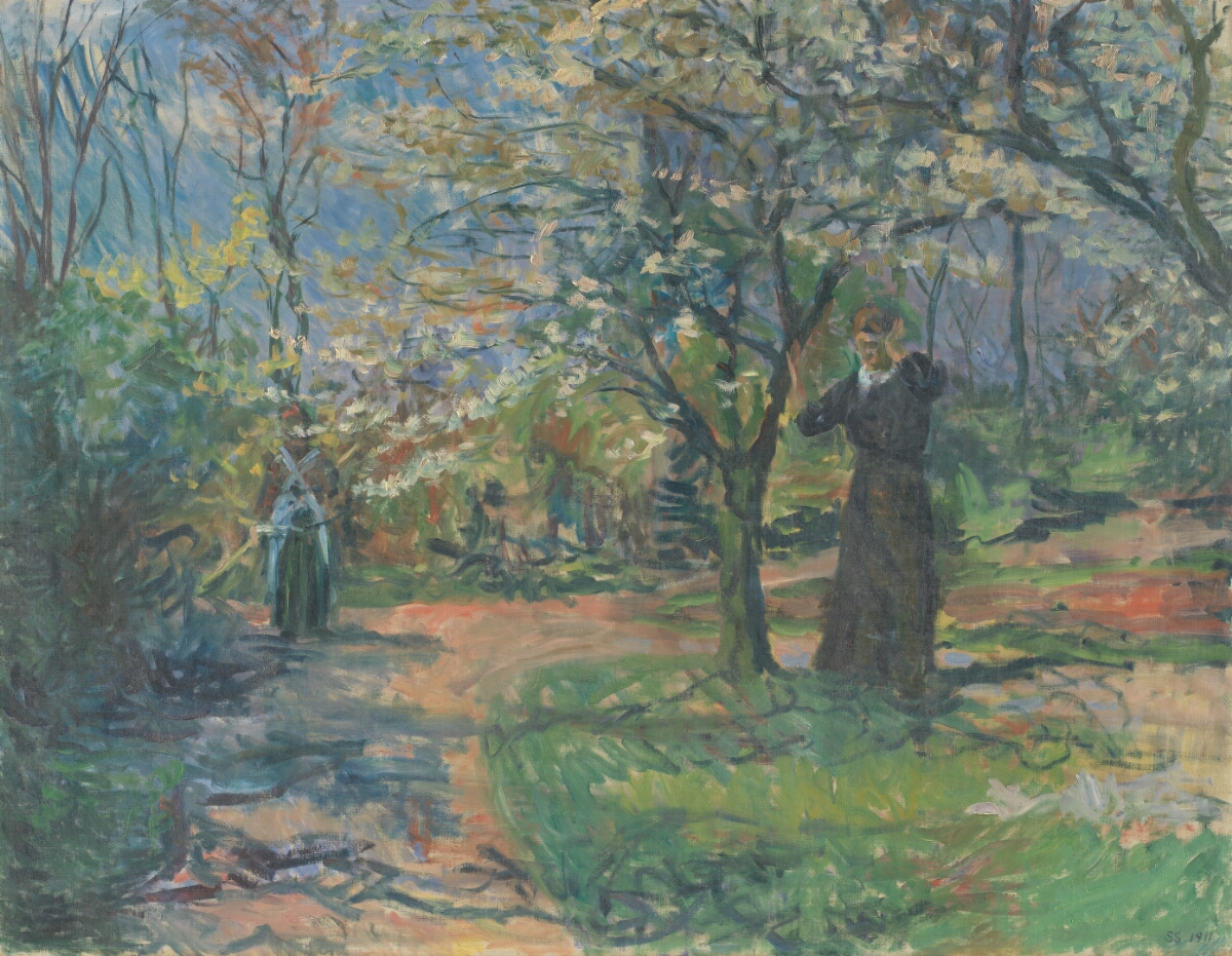 To kvinder i en have, 1911, Sigurd Swane | SMK Open