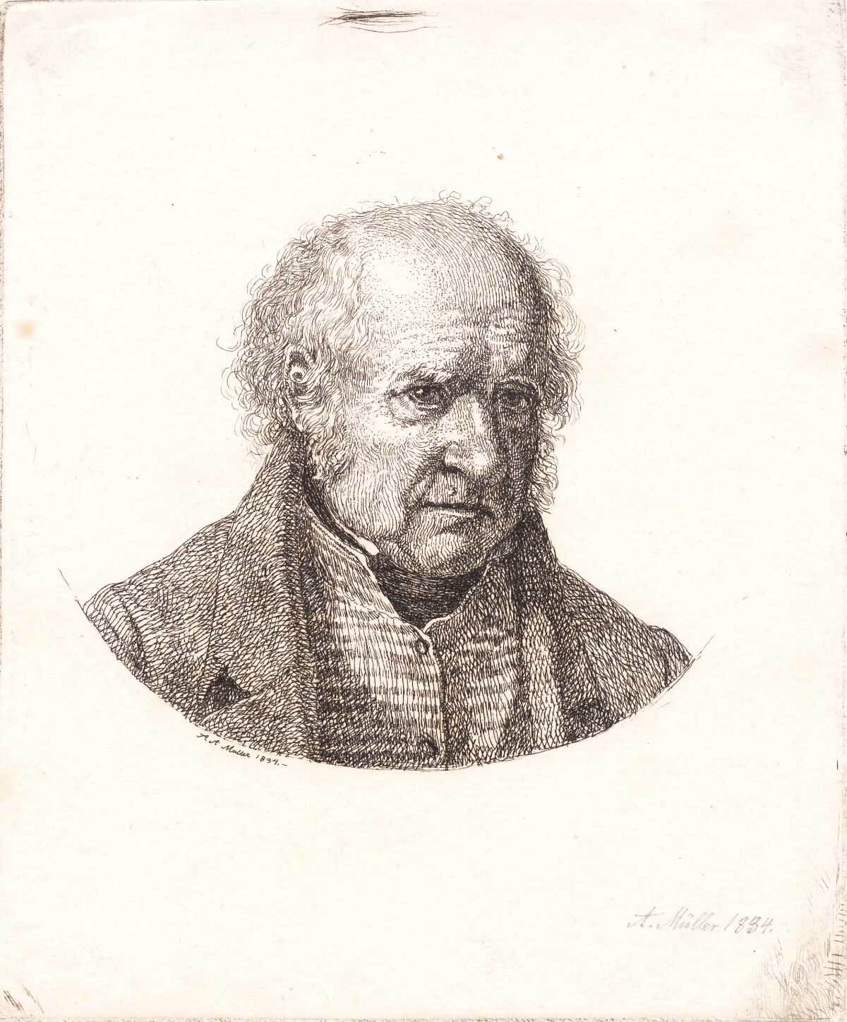 Brystbillede af en ældre mand, 1834, Adam Müller | SMK Open