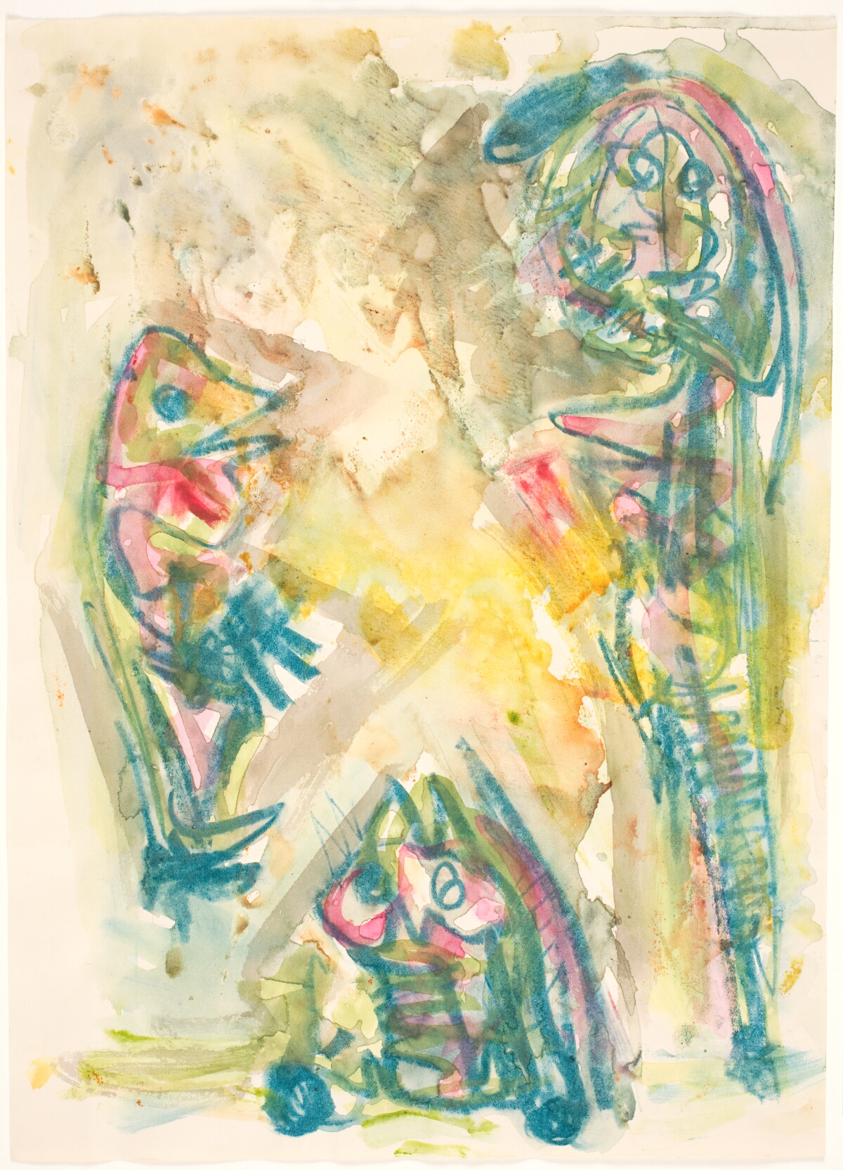 Stående figur og to fugle, 1950, Asger Jorn | SMK Open