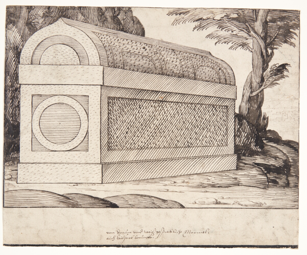 En sarkofag, 1560 – 1564, Melchior Lorck | SMK Open