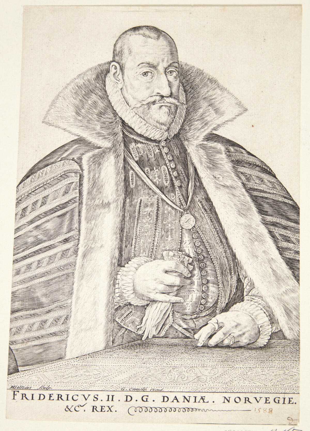 Frederik II, konge af Danmark og Norge, 1586 – 1589, Hendrick Goltzius ...